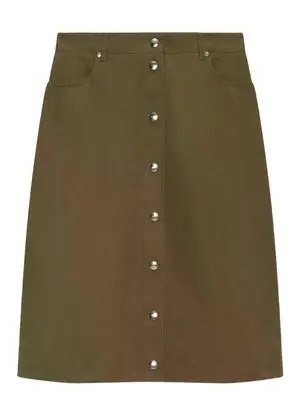 MSGM Buttoned A-line Midi Skirt - Green