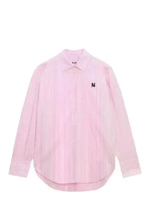 MSGM Striped Logo Shirt - Pink