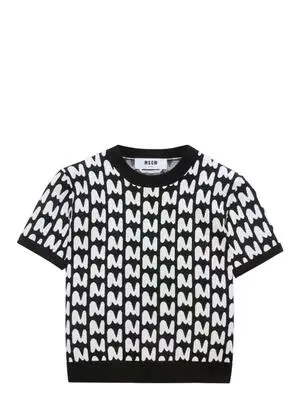 MSGM Patterned Short-sleeve T-shirt - Black