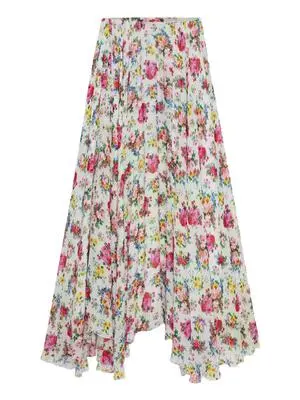 MSGM Floral Pleated Maxi Skirt
