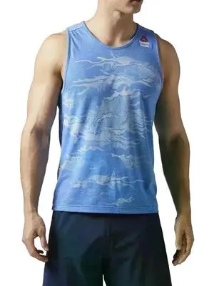 REEBOK Crossfit Burnout Tank Top - Blue