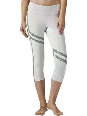 REEBOK Linear Three-quarter Leggings - Grey