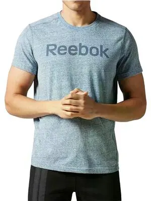 REEBOK Logo-print T-shirt Blue