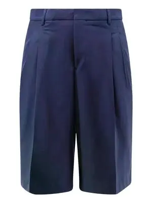 Ami Pleated Bermuda Shorts - Blue
