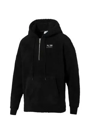 PUMA Logo-Patch Fleece Hoodie
