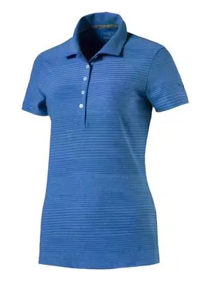 PUMA Striped-pattern Polo Shirt - Blue