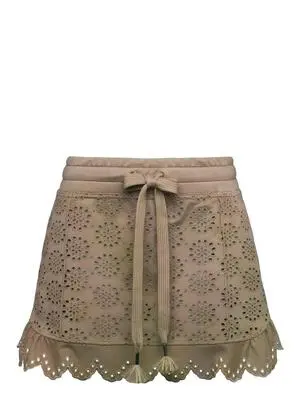 PUMA X Fenty Scalloped Eyelet Mini Skirt - Neutrals