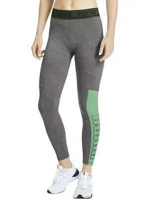 PUMA Logo Elastic Tights Leggings - Grey