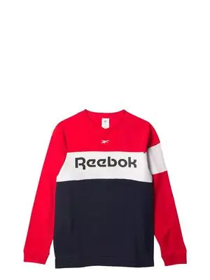 REEBOK Colourblock Crew-neck Sweatshirt - Red