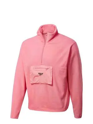 REEBOK Half Zip Fleece Sweatshirt - Pink