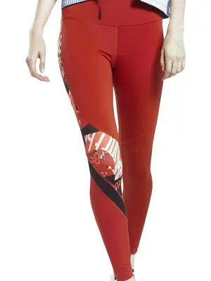 REEBOK Workout Ready Myt Aop Printed Tights Leggings - Red