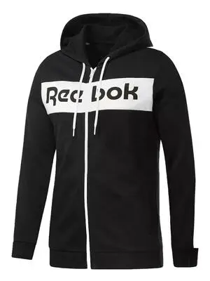REEBOK Logo Hooded Track Jacket - Black