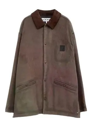 LOEWE Corduroy-collar Logo-patch Jacket