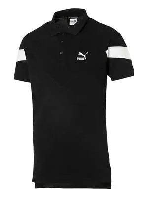 PUMA Iconic Mcs Stripes To Sleeves Polo Shirt - Black