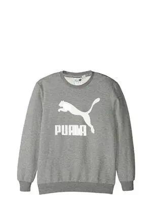 PUMA Logo-print Crew-neck Sweatshirt - Grey