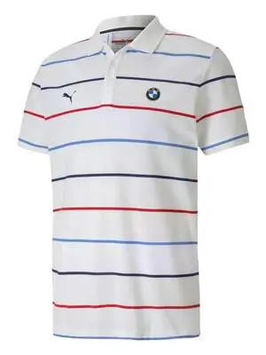 PUMA X Bmw Motorsport Striped Polo Shirt - White