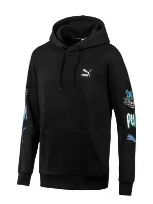 PUMA Graphic Print Hoodie - Black