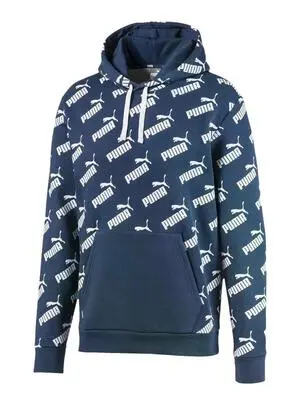 PUMA Amplified Logo-print Hoodie - Blue