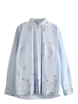 Vetements Passport Stamps Shirt - White