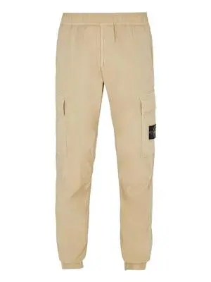 Stone Island 31303 Stretch Cotton Tela 'paracadute' Garment Dyed Cargo Pants - Beige