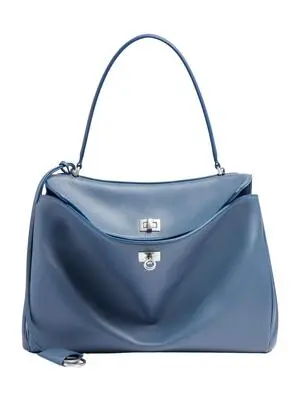 Balenciaga Rodeo Medium Leather Top Handle Bag - Blue