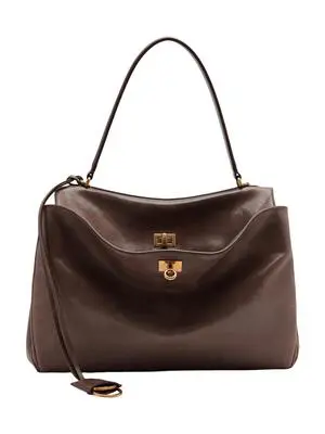 Balenciaga Rodeo Medium Leather Top Handle Bag - Brown