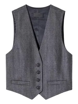 NILI LOTAN Ismael Wool-cashmere Vest - Grey