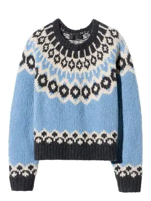 NILI LOTAN Isaline Fair Isle Cashmere Sweater