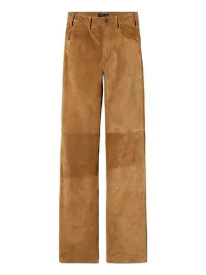 NILI LOTAN Joan Suede Straight-Leg Pants