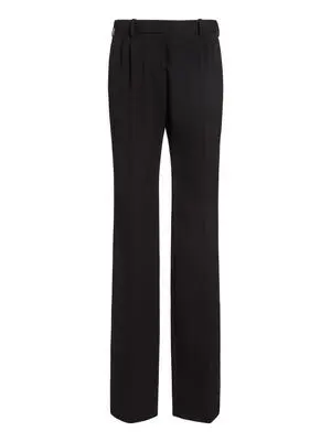 Balenciaga Stretch Wool Twill Straight-leg Pants - Black