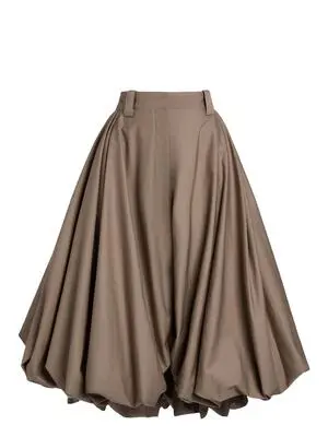 Balenciaga Cotton Twill Balloon Shorts Tan