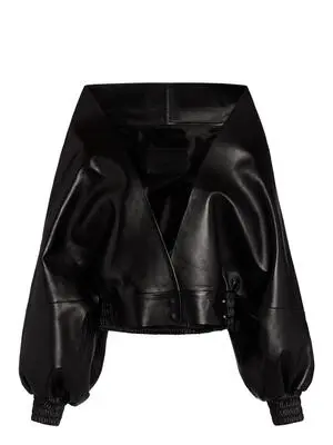 BALENCIAGA Lightweight Leather Wrap Jacket