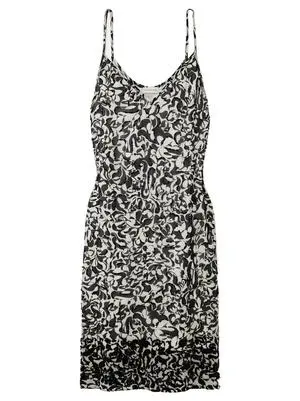 Dries Van Noten Embellished Printed Chiffon Dress - Black