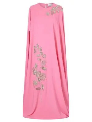 Oscar De La Renta Cape-effect Embellished Gown - Pink