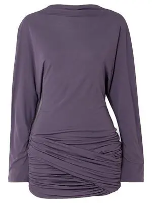 Christopher Esber Luna Open-back Draped Jersey Mini Dress - Purple