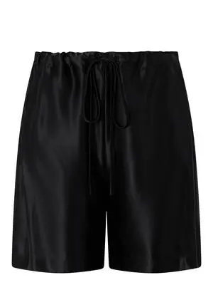 Khaite Rohe Satin Shorts - Black