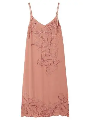 Dries Van Noten Bead-embellished Silk Shift Dress - Pink