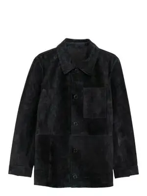 YVES SALOMON Button-fastening Suede Jacket - Blue