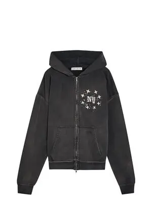 DUKE + DEXTER Paint Splatter Print Cotton Sweatshirt - Black