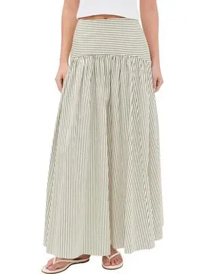 STAUD Procida Stripe Skirt