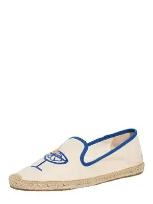 Soludos The Embroidered Smoking Espadrilles - Ivory/blue