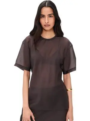 Helmut Lang Sheer Relax Airy Tee - Bistre
