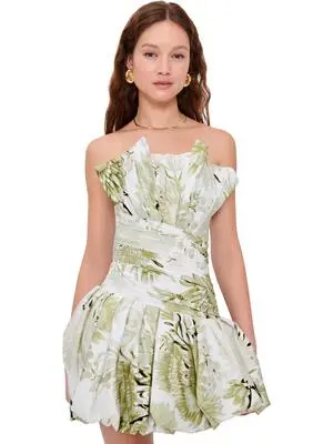 Aje Chromatic Mini Dress - Olive Native Floral