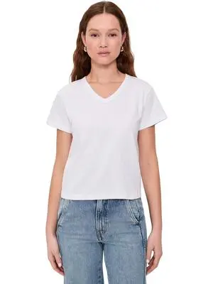 LESET Margo V-neck T-shirt - White