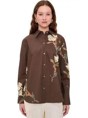 VINCE Floral Print Button-Down Shirt