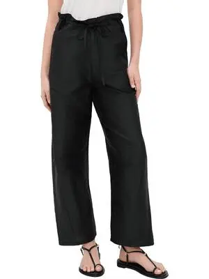 Chan Luu Techno Taffeta Barrel Pants Black