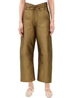Chan Luu Techno Taffeta Barrel Pants Bronze