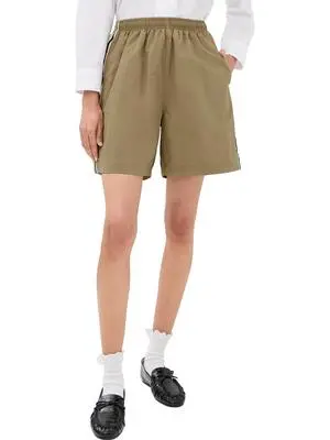 TANNER FLETCHER Wilbur Stripe Windbreaker Shorts - Taupe