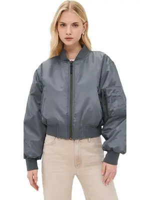 ANINE BING Cropped Leon Bomber - Dark Grey