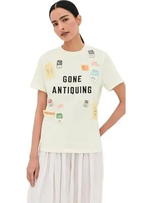 TANNER FLETCHER Gone Antiquing Applique Tee - Ivory